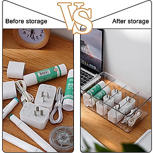 AIYULONG Pantry Organizers and Storage,2 Pack Clear Plastic Bins for Pantry, Kitchen, Fridge,Cabinet Organization and Storage,4 Compartment Holder Packets,Snacks,Pouches,Spice Packets