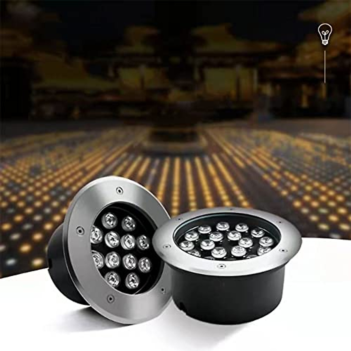 TWXG LED Outdoor IP68 Waterproof Buried Lights Embedded Round Colored Landscape Light Pool Light Stainless Steel Underwater Lights for Aquariums, Swimming Pools, Gardens