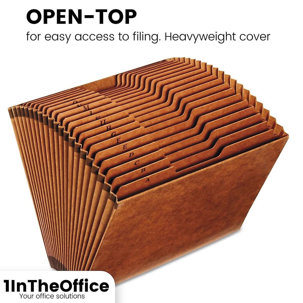 1InTheOffice Expanding File Folder A-Z, Alphabetical File Organizer, Accordion File Organizer, 21-Pocket Expanding File Folder, Letter Size