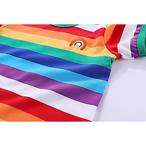 Mud Kingdom Toddler Boys T-Shirts Short Sleeve Rainbow Stripe 24 Months