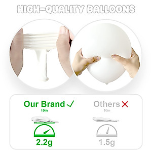 White Balloon Garland Arch Kit - 121 pcs - With 5/10/12/18 different sizes of white latex Balloon Arch Kit, perfect for Birthday Party, Graduation, Baby Shower, Wedding, Decoration (white balloons)