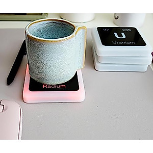ThinkGeek Radioactive Elements Glowing Coaster Set - Radium, Plutonium, Uranium, and Thorium - Set of 4