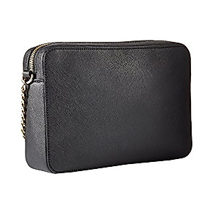 Michael Kors Women's Jet Set Crossbody Leather Bag, Black, Large