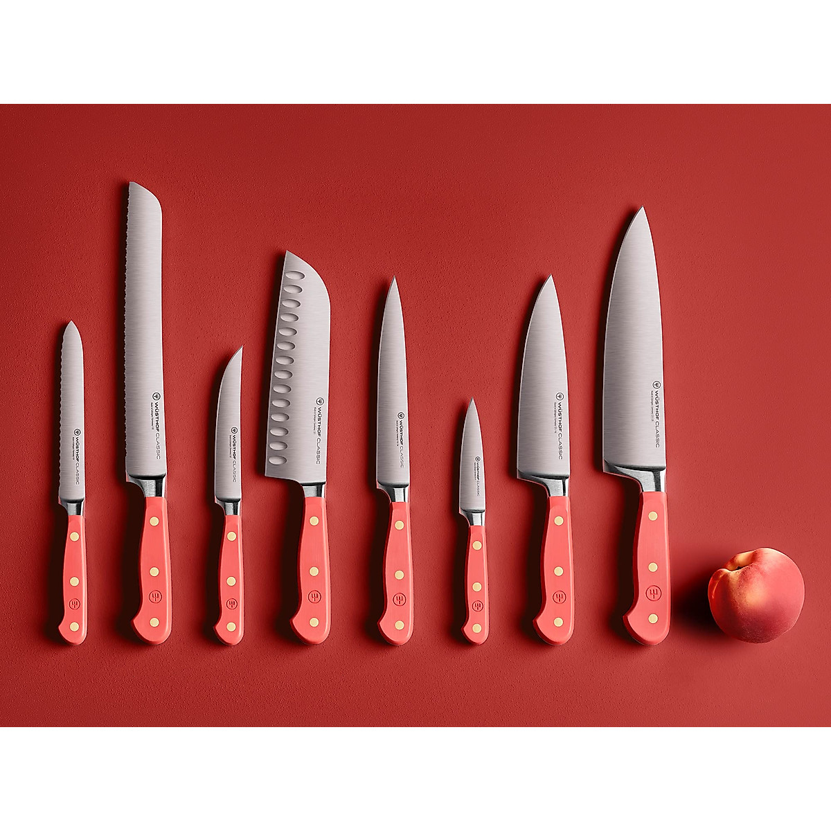 WÜSTHOF Classic Coral Peach 9" Double Serrated Bread Knife