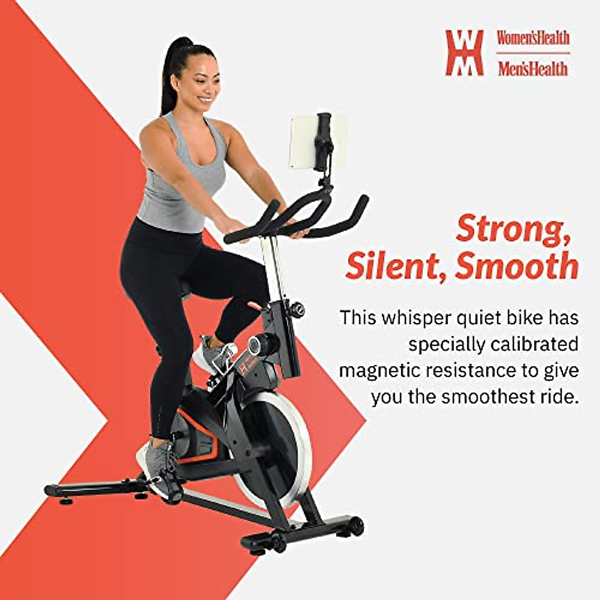 Women’s Health Men’s Health - Indoor Cycling Exercise Bike - Stationary Bike with Bluetooth Smart Connect - Stationary Exercise Bikes for Home Gym Designed to Work with the MyCloudFitness App