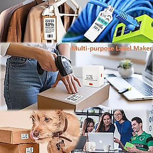 Lemketan Label Maker Machine, Portable Small Bluetooth Thermal Label Printer, Mini Printer Wireless Labeler for Small Business Tape Barcode Storage Mailing Office Home Compatible PC&Phones