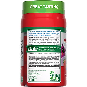 Nature's Truth Kids Multivitamin Gummies with Probiotics | 60 Count | Berry Punch Flavor | Vegetarian, Non-GMO, and Gluten Free Supplement