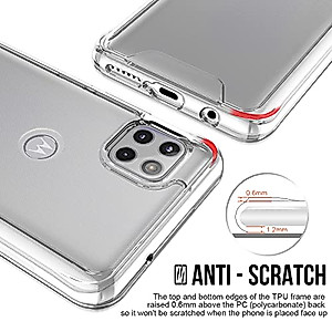 Guarishel Crystal Clear Case for Motorola One 5G Ace Phone Case, [Not-Yellowing] [Military Drop Protection] Upgraded Shockproof Protective Phone Case for Moto One 5G Ace 6.5 inch - Slim Fit