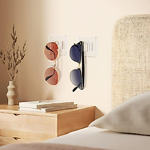 MaxGear Sunglass Organizer Wall Sunglass Holder, Acrylic Sunglasses Display, Clear Eyeglasses Storage for Office, Living Room, Bedroom, Home Decor, Glasses Stand Rack for Men, Women & Girls, 2 Pack