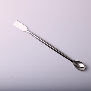 5 Pieces 20cm Stainless Steel Lab Spoon Spatula 2 in 1 Long Handle Laboratory Sampling Spoon Mixing Spatula Double-Ended Reagent Sampling Spoon Lab Spatulas for Experiment Lab Use