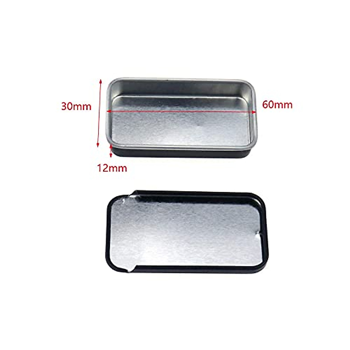 Coshar 20pcs Mini Slide Top Tin Containers Portable Rectangular Box for Crafts Storage, DIY Lip Balms and Solid Perfumes(Black)