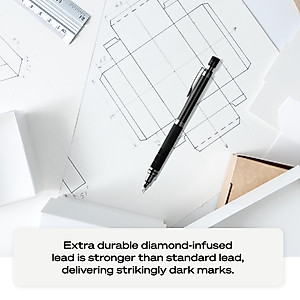 uni-ball Kuru Toga Elite Mechanical Pencil Starter Kit with Silver Barrel and 0.5mm Tip, 60 Lead Refills, and 5 Pencil Eraser Refills, HB #2