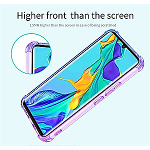 KOARWVC Case for Huawei P30 Pro Case VOG-L29 VOG-L04 Case, Crystal Clear Case Gradient Slim Anti Scratch TPU Shockproof Protective Phone Cases Cover for Huawei P30 Pro Purple/Blue