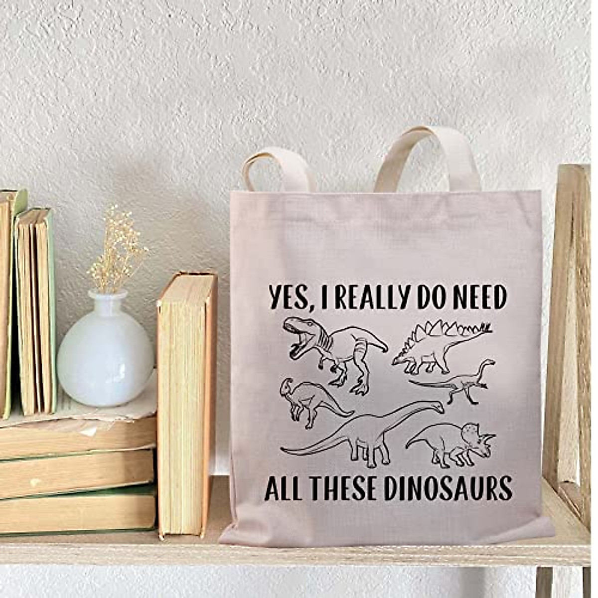 BDPWSS Dinosaur Tote Bag Funny Dinosaur Fans Gift Dinosaur Lover Bag Yes i Really Do Need All These Dinosaurs Travel Pouch (All dinosaurs TG)
