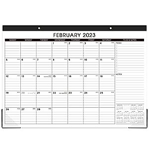 Desk Calendar 2023-2024 - Large Desk Calendar 2023-2024, Jan 2023 - Jun 2024, 17" x 12", Large Ruled Blocks, Desk Calendar with Tear Off Design, 2 Corner Protectors & 2 Hanging Hooks