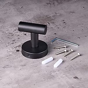 Towel Hooks Bathroom Hook Wall Towel Hooks, Stainless Steel Heavy Duty Door Hanger Towel Robe Clothes Cabinet Closet Hook for Bathroom Kitchen Garage Home Hotel, 2 Pack, Black