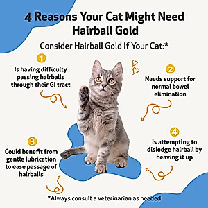 Pet Wellbeing Hairball Gold for Cats - Vet-Formulated - for Easy Passage of Hairballs Through Digestive Tract - All-Natural Lubrication, No Mineral Oil - 2 oz (59 ml)
