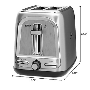 Oster 2-Slice Toaster with Advanced Toast Technology, Stainless Steel