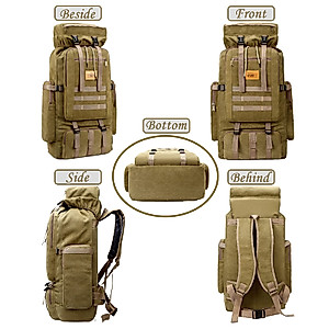 Outdoor Tactical Backpack,Mountaineering Backpack,75L Large Capacity Waterproof Military Backpack for Camping Hiking Traveling (Black)