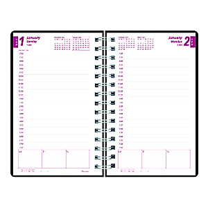 Brownline 2023 DuraFlex Daily/Monthly Planner, Appointment Book, 12 Months, January to December, Twin-Wire Binding, 8" x 5", Black (CB634V.BLK-23)