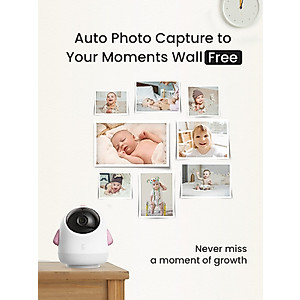 Simshine Baby Monitor - Wi-Fi HD Video Camera, 2K Smart Baby Camera Monitor with 360° Rotation, Crying Detection and Sleep Analytics Two-Way Audio Compatible with iOS & Android