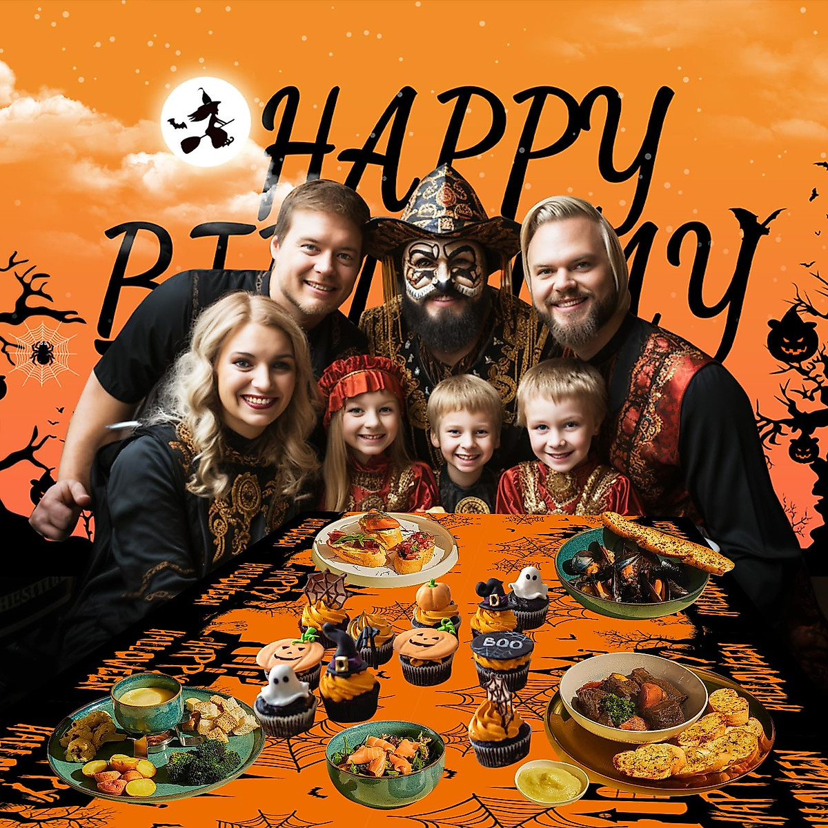 Halloween Birthday Party Decorations, Halloween Decorations Indoor/Outdoor for Kids, Halloween Party Decorations with Halloween Birthday Banner Backdrop Halloween Balloons Arch Kit