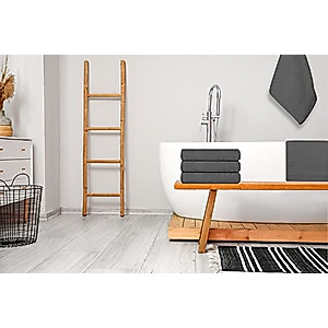 Softolle Premium 600 GSM Hand Towels –100% Combed Ring Spun Cotton Hand Towel - Pack of 6 Luxury Hand Towels - Highly Absorbent and Ultra Soft 16" x 30" inches (Grey)