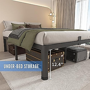 MAF 14 Inch California King Metal Platform Bed Frame with Round Corner Legs, 3000 LBS Heavy Duty Steel Slats Support, Noise Free, No Box Spring Needed, Easy Assembly