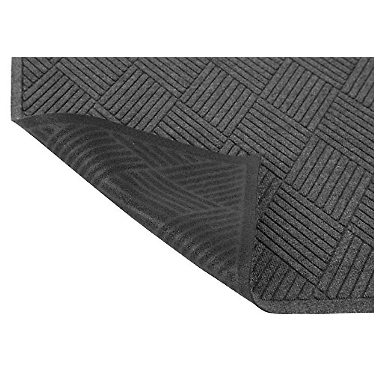 Guardian EcoGuard Diamond Indoor Wiper Floor Mat, Recycled Plactic and Rubber, 4'x6', Charcoal Black,EGDFB040604