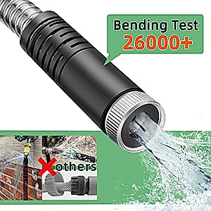 200 ft Garden Hose -Metal Water hose with Nozzle &10 Function Sprayer,Flexible, Heavy Duty,No Kink& Tangle, Lightweight, 304 Stainless Steel Car Washing Hoses Pipe for Outdoor,Yard