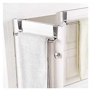 ZZZYW Stainless Steel Towel Rack Bathroom Towel Rack Kitchen Cabinet Door Hanging Storage Rack Wall-Mounted Towel Rack (Color : Small 23cm)