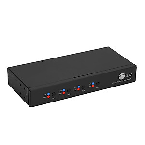 SIIG 4-Port Quad Computers Keyboard and Mouse Roaming Control Switch with USB 2.0 Hub, KM Switch, Support Windows, Mac and Linux Switch Button, Hotkeys,TAA Compliant (JU-SW4311-S1)