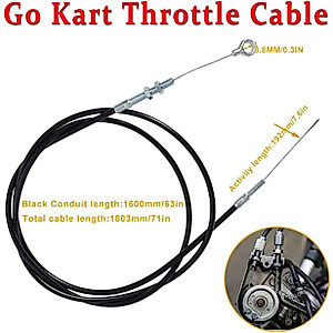 Go Kart Brake and Throttle Pedals with Steering Wheels,71" Cable with Return Springs Kit with Gloves, Kart Accessories for 196cc 6.5hp Road Rocket Carter Kart Vintage Cart Racing Drift Trike