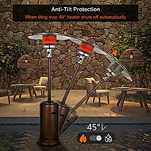GASLAND Patio Heaters For Outdoor Use, 46,000 BTU Portable Propane Yard Heater with Anti-tilt and Flame-out Protection System, 87 Inches, ETL Certification, Bronze