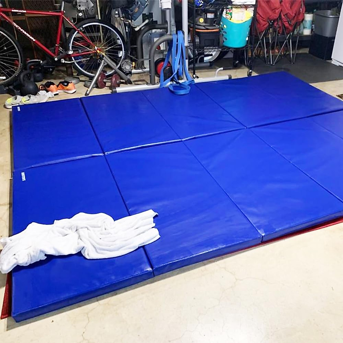 Greatmats Gym Mats 4x10 Ft x 2 Inch, Folding Gymnastics Tumbling and Cheerleading Mat, (Blue)