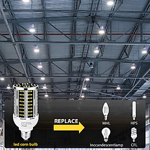 45W 2 pack LED Corn Light Bulb,400W Equivalent 5000K Commercial Grade Daylight E26/E39 6000LM Medium Mogul Base LED Lamp,Large Area Lights For Outdoor Indoor Garage Warehouse street Factory Bay Light