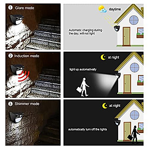 GSYFDZSWZX Fengyan Landscape Lights 1pack Outdoor LED Night Light Waterproof Solar PIR Motion Sensor Wall Lamp Auto Switch Solar Street Porch Path Fence Garden Lighting LED Street Lamp