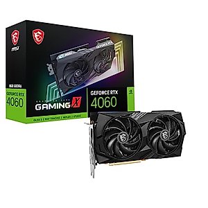 MSI Gaming GeForce RTX 4060 8GB GDRR6 128-Bit HDMI/DP Nvlink TORX Fan 4.0 Ada Lovelace Architecture Graphics Card (RTX 4060 Gaming X 8G)