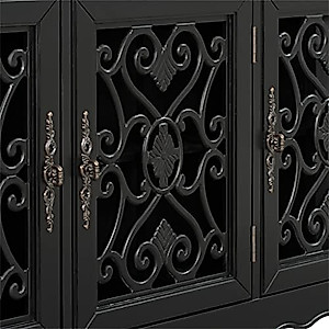 SEASD 59.8" Console Table Sideboard with 3 Doors, Drawers and Adjustable Shelves for Living Room Dining Room