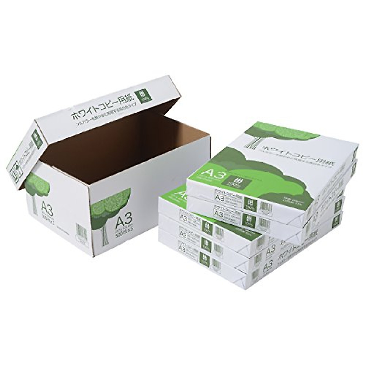 APP High White White Copy Paper, A3, 93% Whiteness, 0.09mm Thickness 2,500 Sheets (500 Sheets x 5 Books)