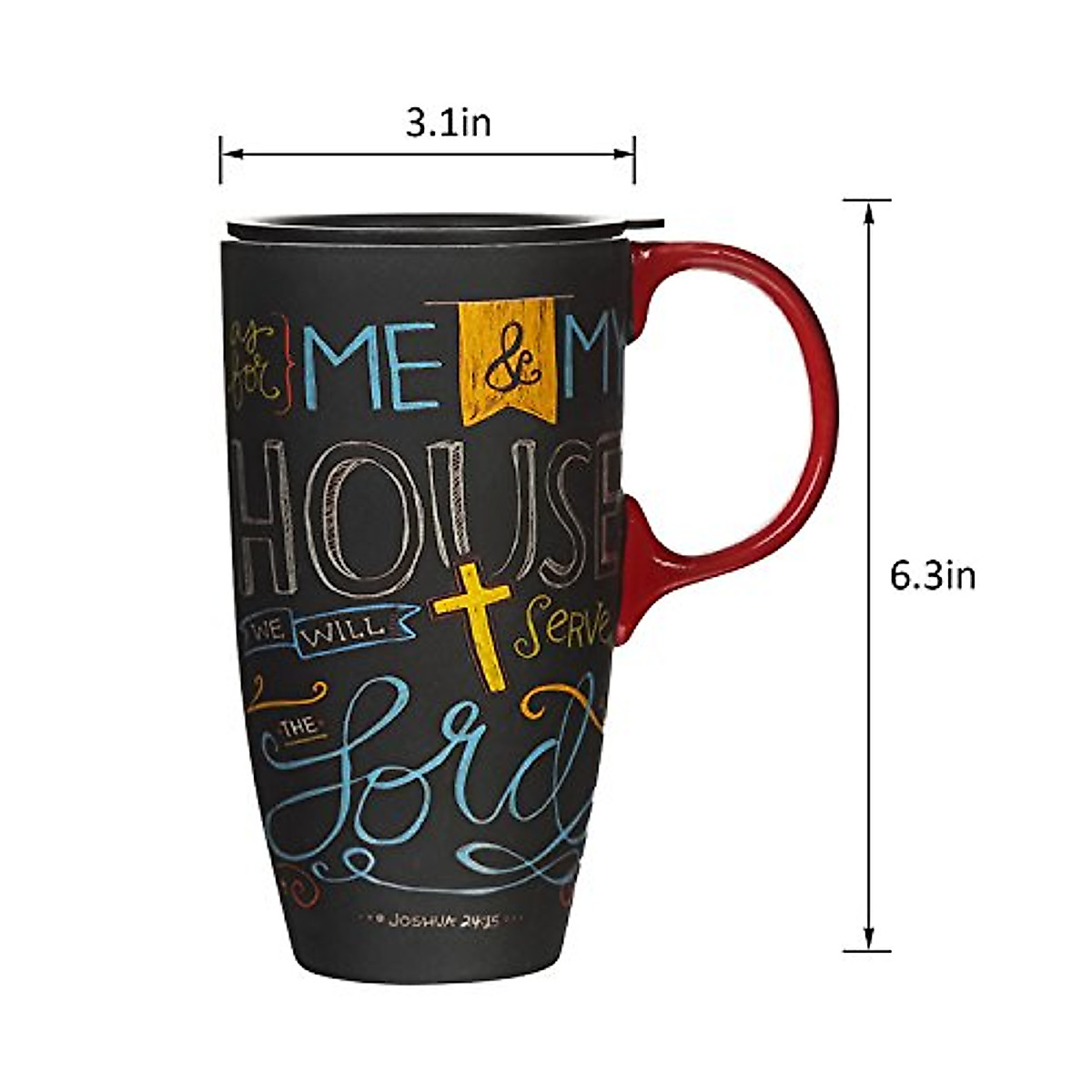 CEDAR HOME Coffee Ceramic Mug Porcelain Latte Tea Cup With Lid 17oz. Me & My House