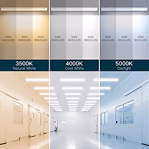 ELEPHANT DEPOT 4FT Led Light Fixtures,45W Dimmable Led Shop Light,48Inch Led Light Fixture,5850LM, 3500-5000K, Dimmable Linkable Led 4ft for Shop,Warehouse,Garage 5 Years(Included Chain)