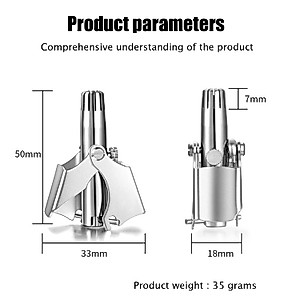 OopsMi Nose Hair Trimmer 3 Pack Unisex Painless with Twelve Dual-Edged Blades.Battery-Free. Waterproof Stainless Steel Nose and Ear Hair Trimmer