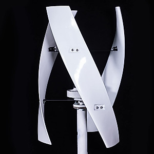 ZHIHUASMTBX Vertical Wind Turbine Generator, 12V 24V 48V 220V 4000W 3 Blades Vertical Magnetic Levitation Upright Wind Generator for Home Use (with MPPT Controller White),48v