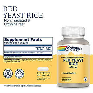 SOLARAY Red Yeast Rice, 600 mg, 120 Count