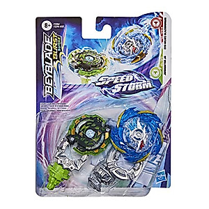 BEYBLADE Burst Surge Speedstorm Evo Helios Blazebringer and Jormuntor J6 Spinning Top Dual Pack - 2 Battling Game Top Toy for Kids Ages 8 and Up