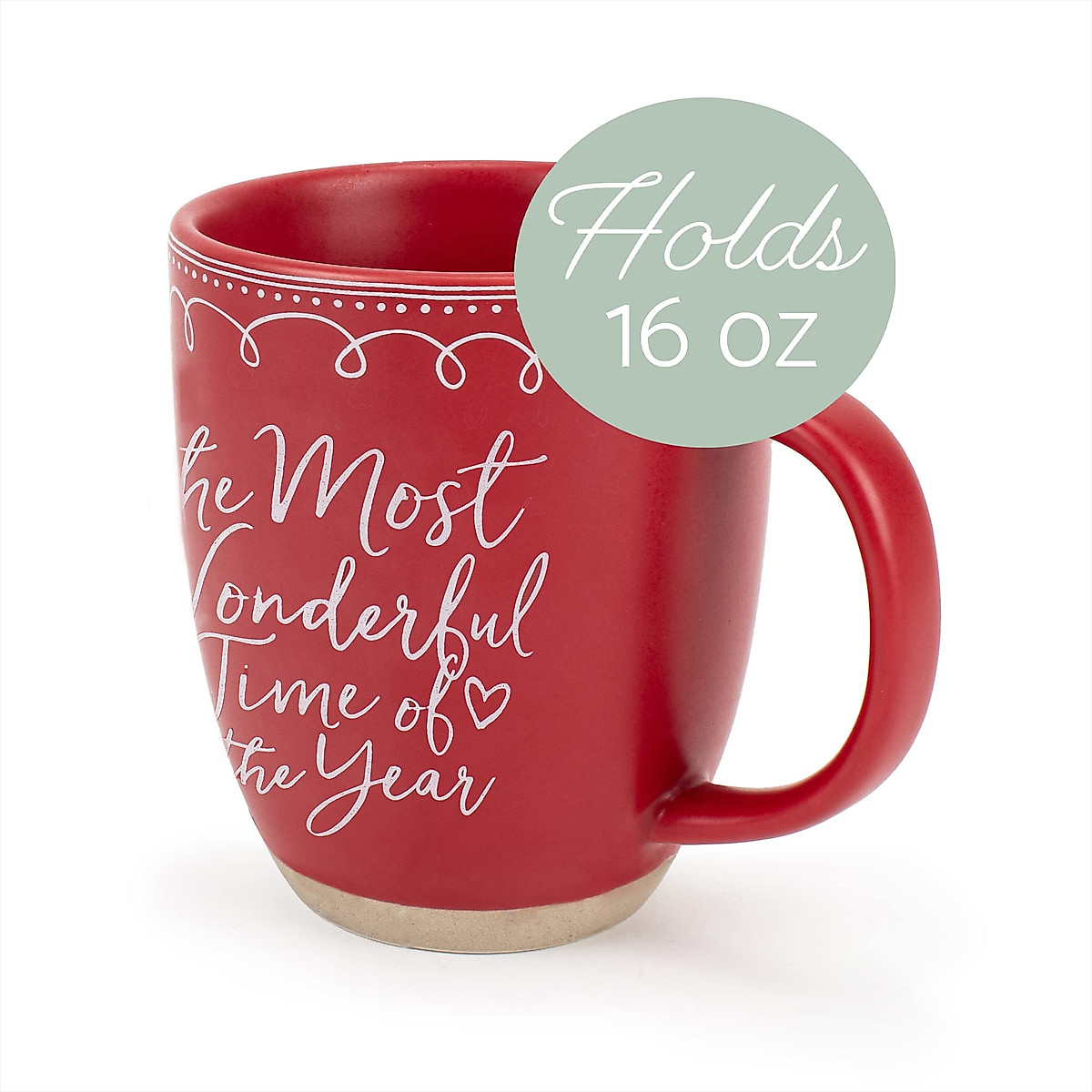 Elanze Designs Wonderful Raw Clay Bottom Red 16 ounce Ceramic Christmas Coffee Mug