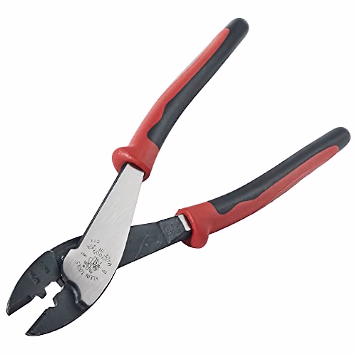 Klein Tools J1005 Crimping and Cutting Tool, Tapered Nose for 10 to 22 AWG Solderless Terminals and Connectors