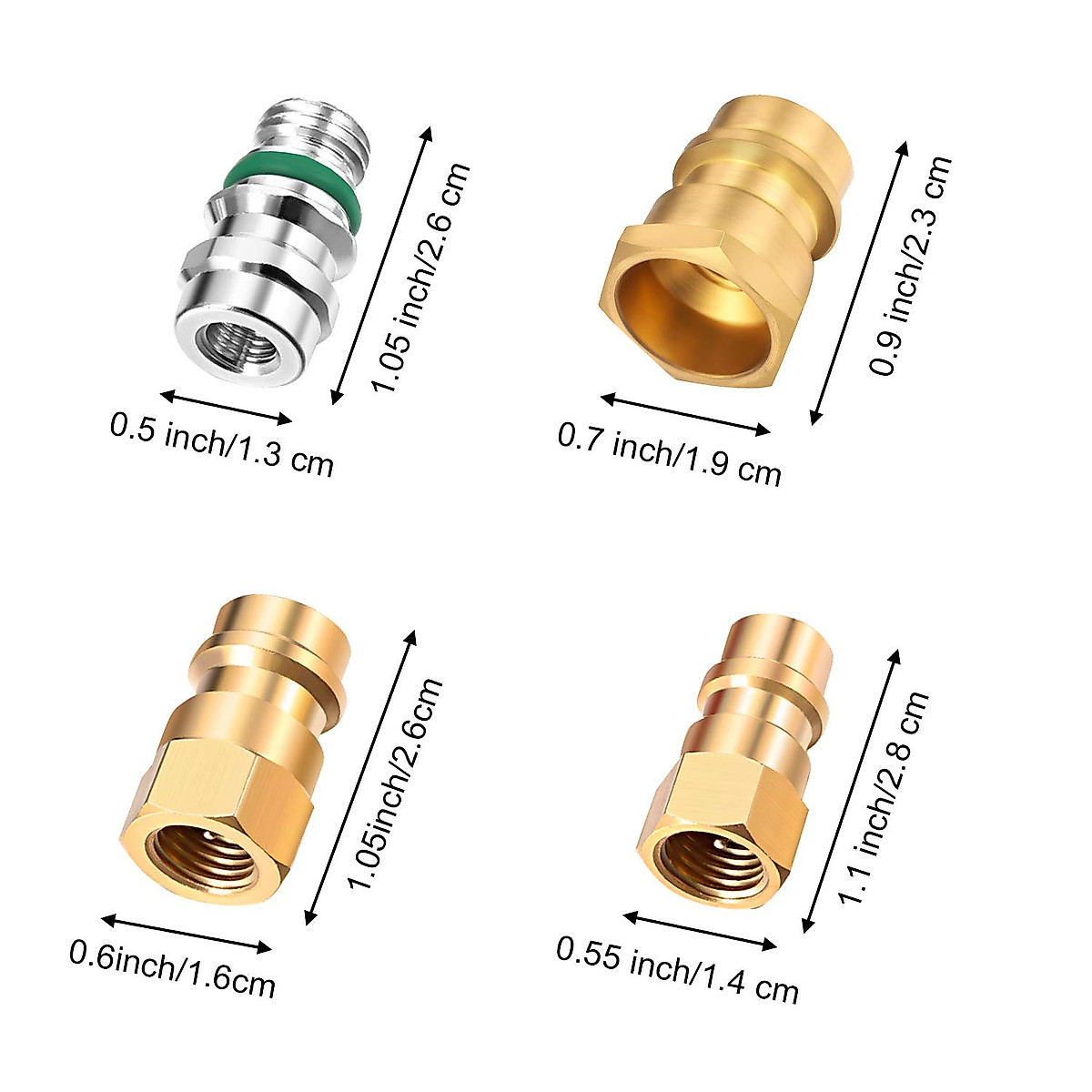 Mudder 4 Pieces VA-LH11 A/C Pro R-12 to R-134a Retrofit Parts Kit Retrofit Conversion Adapter Fitting Compatible with 1/4 SAE Thread Low High Side Retrofit Conversion