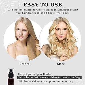 ZILAMPU No Heat Curling Rod Headband, Non Heat Overnight Hair Curler Headband, 70" Long Velour Lazy Hair Curls Roller Wrap for Women Girls Long Hair, Hair Curlers to Sleep In -Black